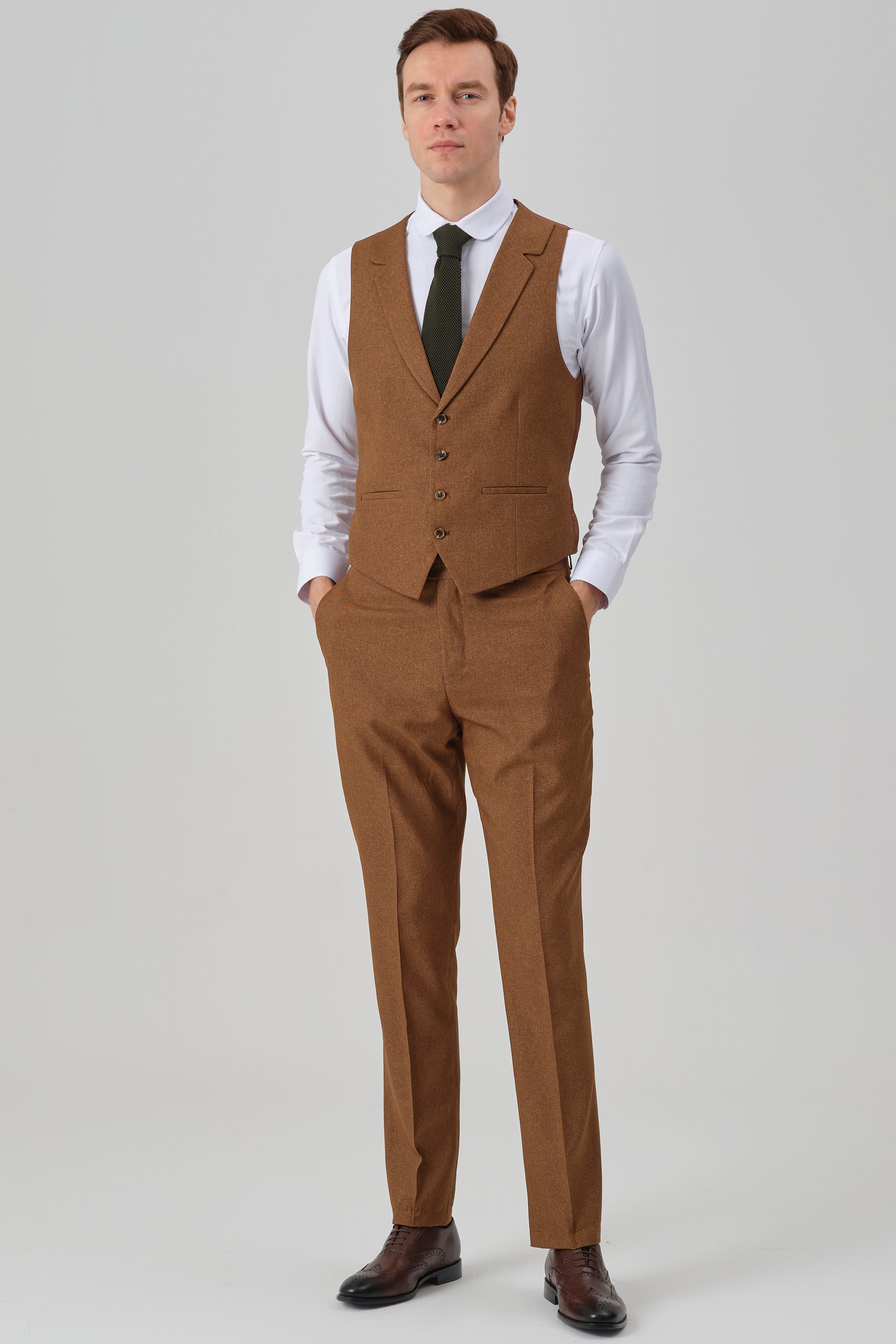 JACK - Tan Tweed 3 Piece Suit | Jack Martin Menswear
